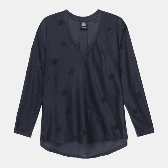 bobeau | Tops | Bobeau Flocked Vneck Topwith Stars In Denim Stars Size ...